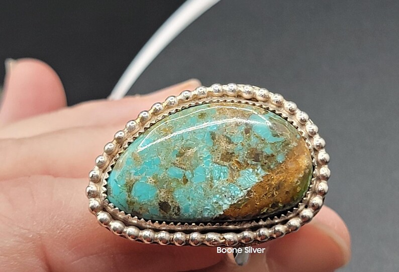 Chunky Turquoise Ring: Sterling Silver Southwestern Jewelry, Handmade ...