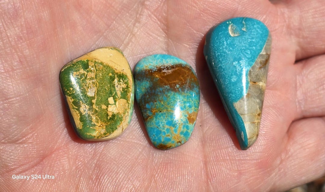 Turquoise Cabochon Set, for Craft and Jewelry Making, Natural Cripple ...