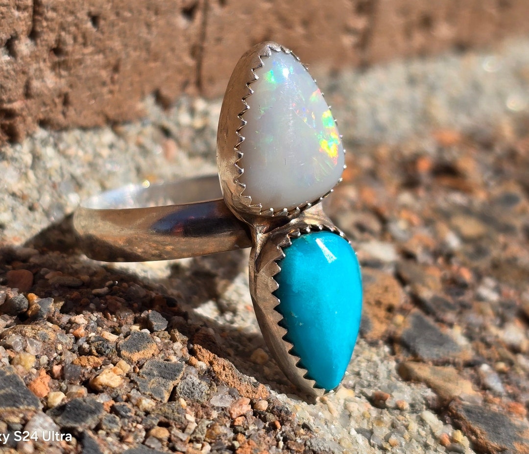 Natural Lightning Ridge Opal Ring, Sleeping Beauty Turquoise, Size 11 ...