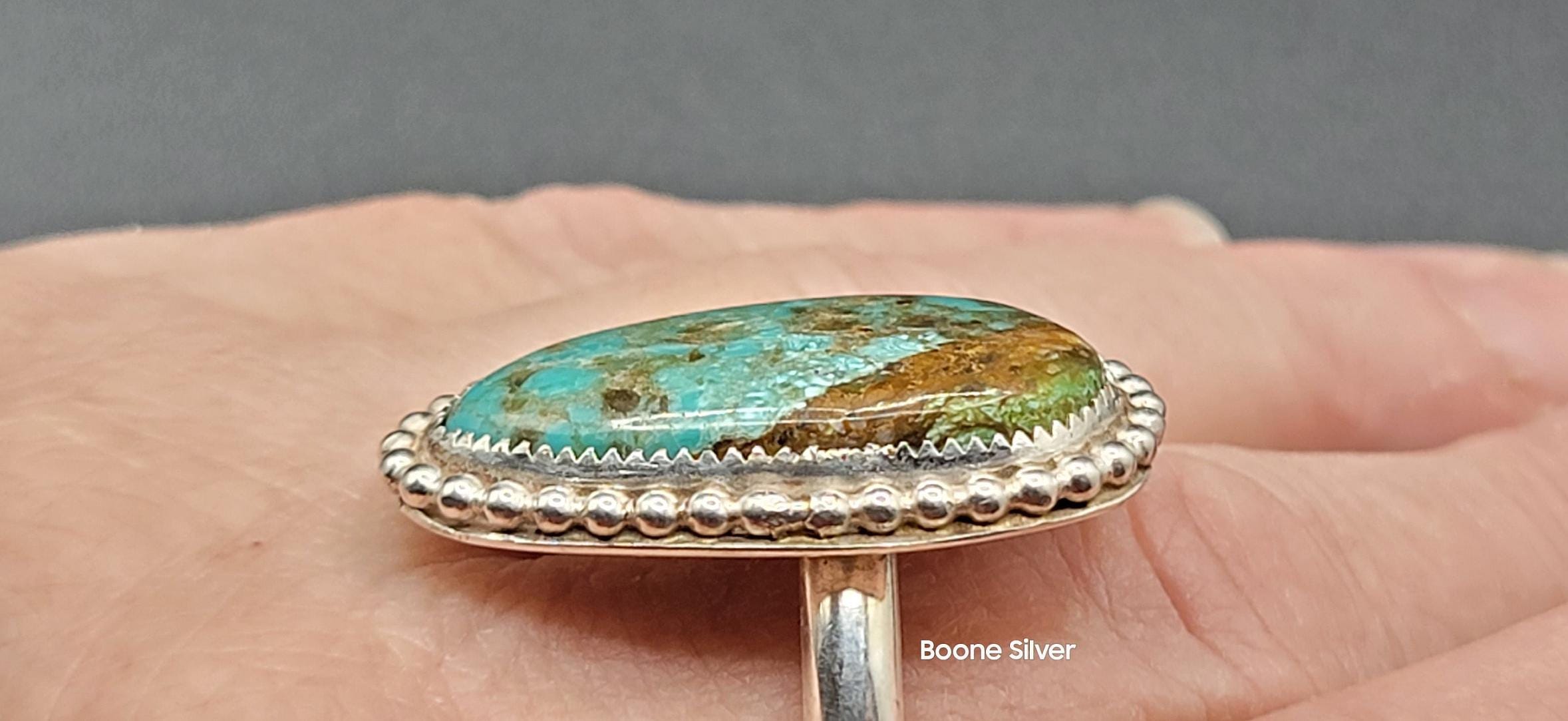 Chunky Turquoise Ring: Sterling Silver Southwestern Jewelry, Handmade ...