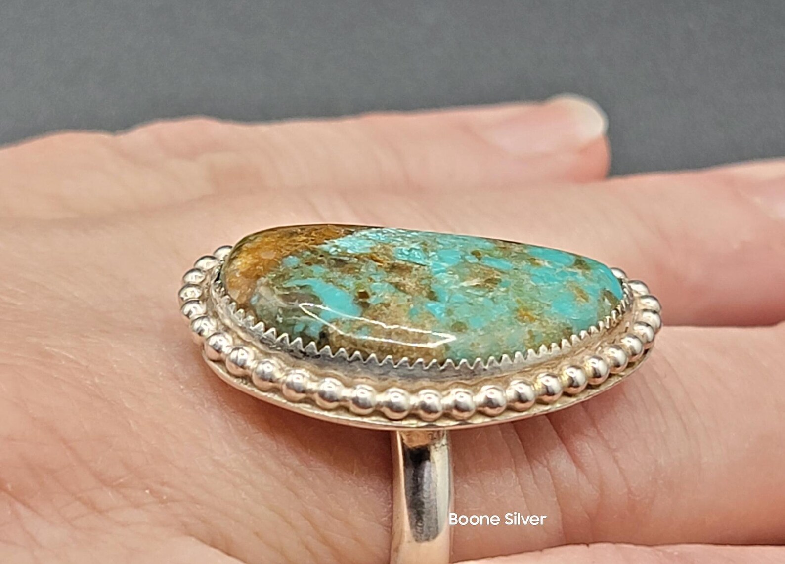 Chunky Turquoise Ring: Sterling Silver Southwestern Jewelry, Handmade ...