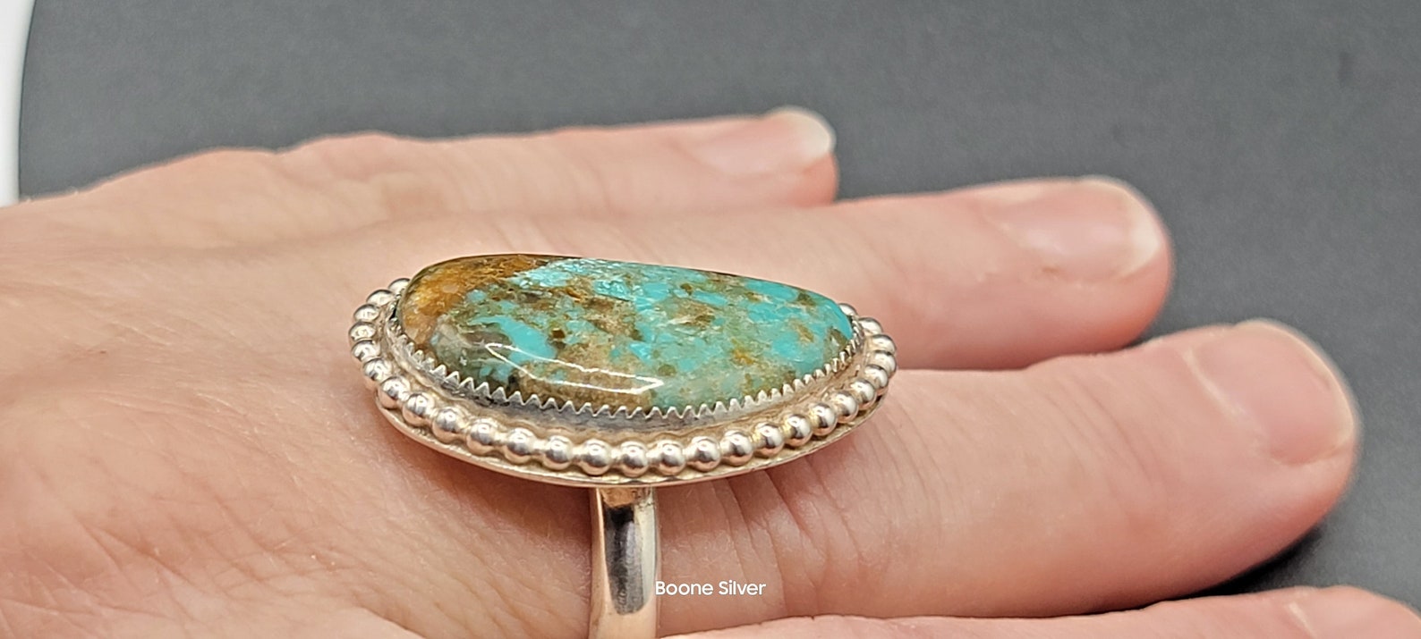 Chunky Turquoise Ring: Sterling Silver Southwestern Jewelry, Handmade ...