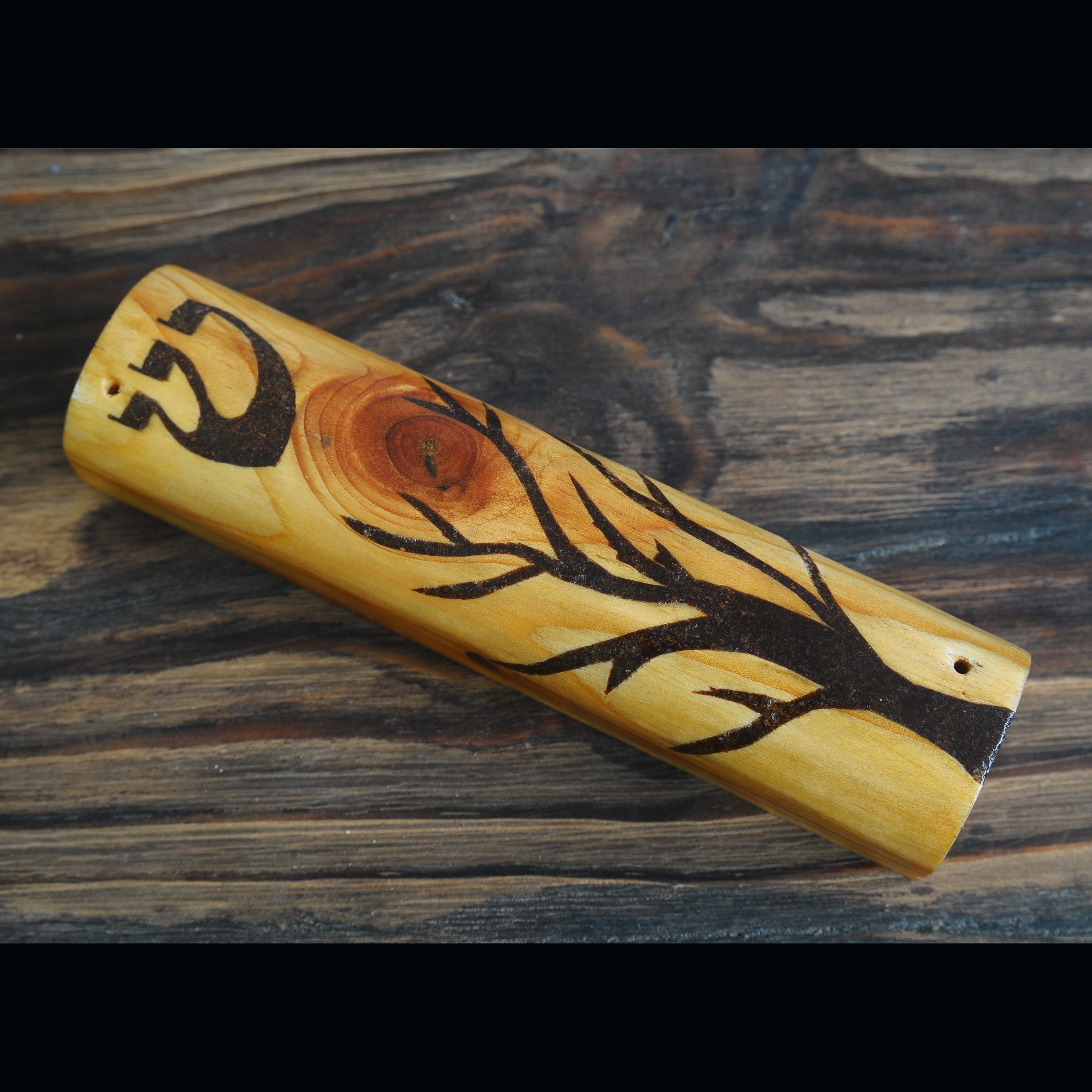 Sun and Tree Wood Carving Hand Crafted Pine Wood Mezuzot, Handmade ...