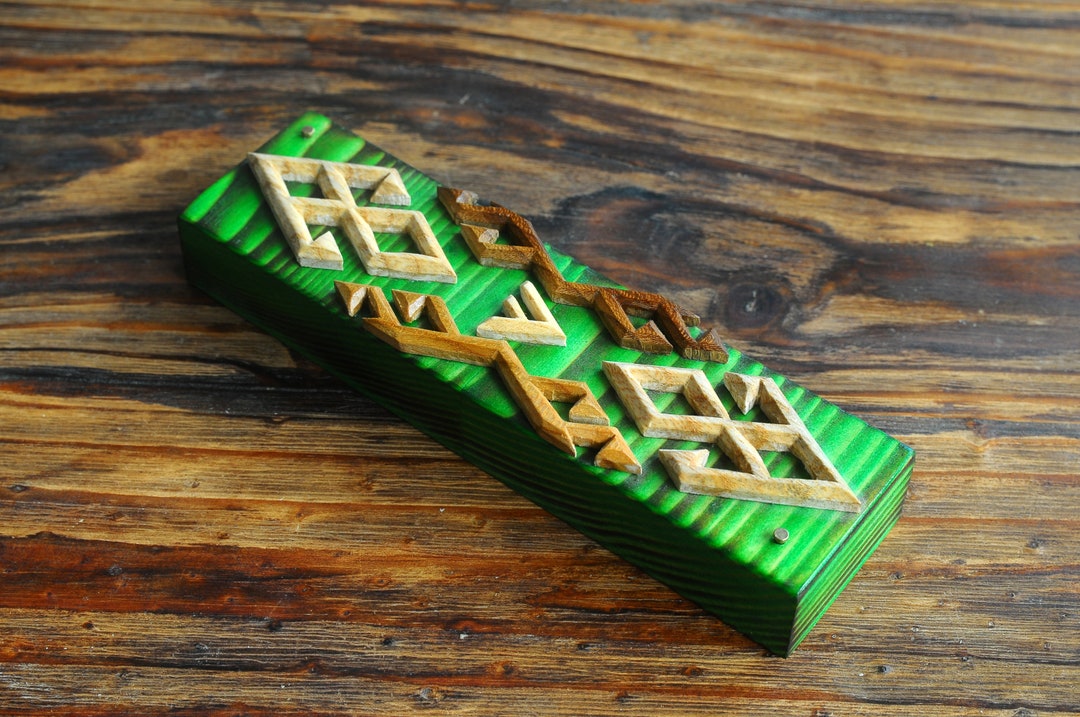 Green Fir Wood Mezuzot Burned Fir Tree Mezuzah Jewish Art Judaica ...