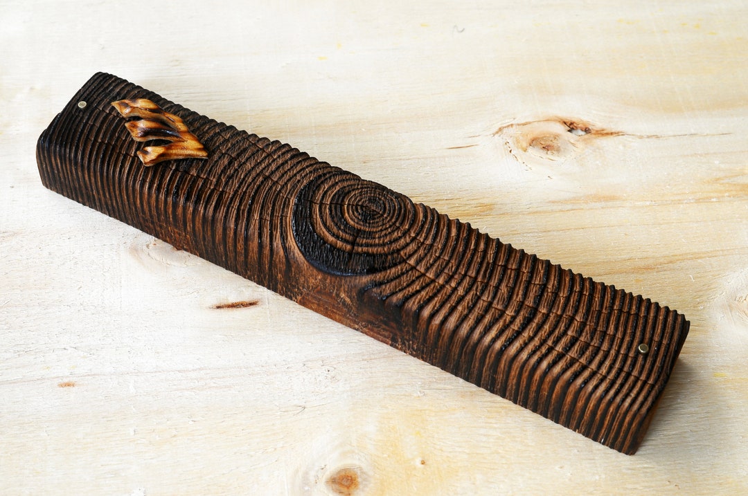 Pine Burned Tree Handmade Mezuzah Pine Wood Judaica Door Custom Pine ...