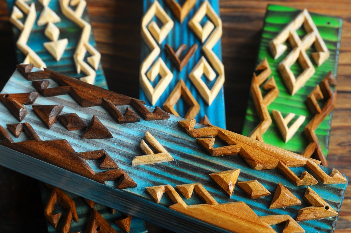 Blue Wood Mezuzot Burned Fir Tree Mezuzah Jewish Art Judaica - Etsy