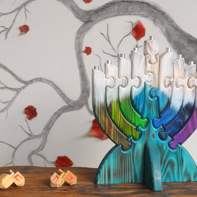Wooden Menorah - Etsy