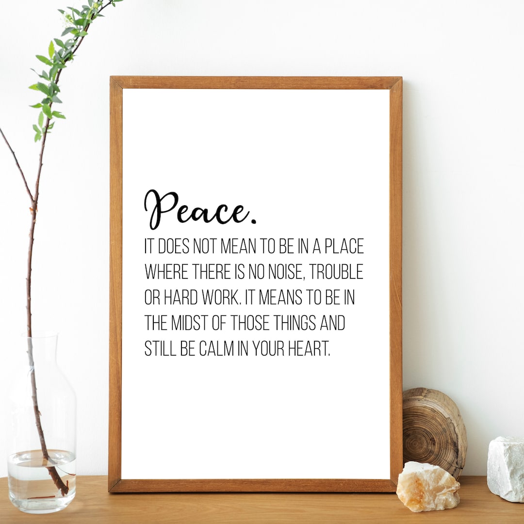 Printable "peace" Poster, Printable Typography Art, Printable Wall Art ...