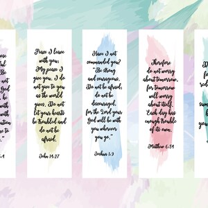 Pack of 25 Printable Fearless Bible Verse Bookmarks | Watercolor ...