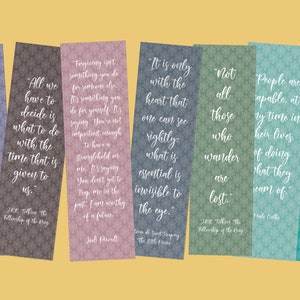 Pack of 25 Printable Inspiring Quotes Bookmarks Damask Pattern ...