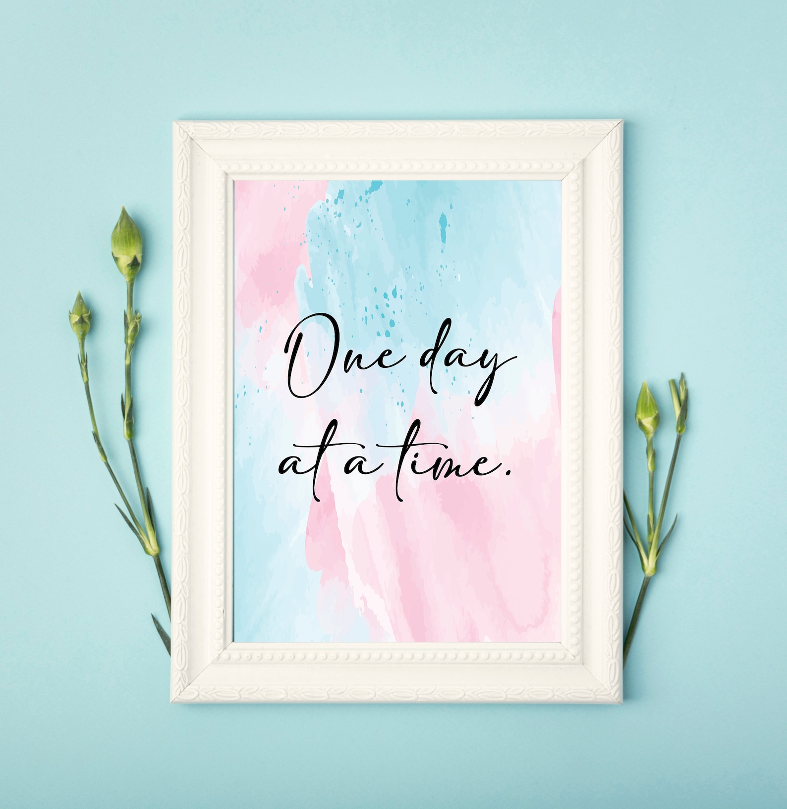 Printable one Day at A Time Quote Wall Art, Printable Typography Art ...