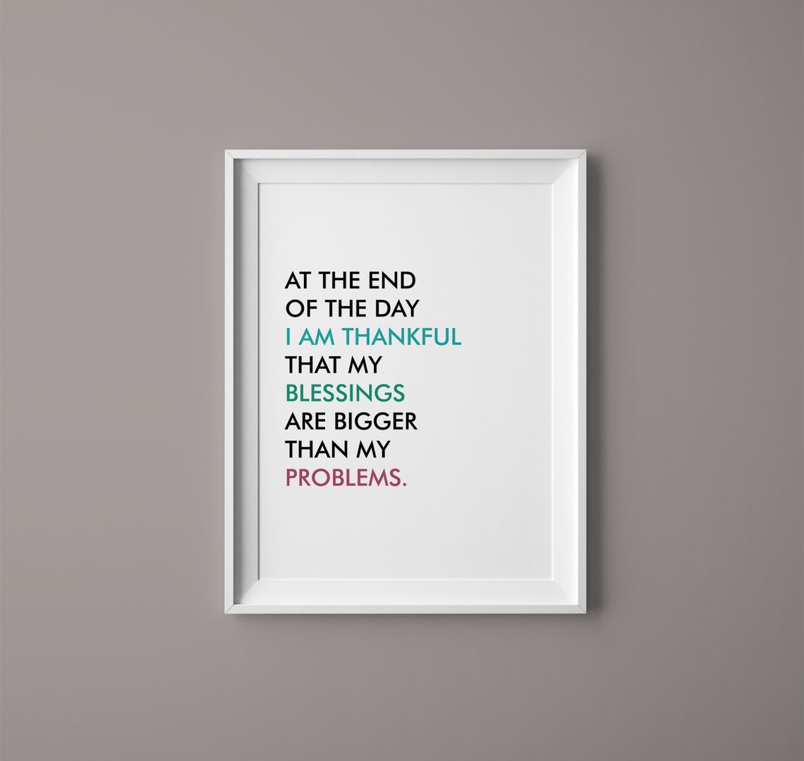 Printable "i Am Thankful" Wall Art, Printable Typography Art, Printable ...