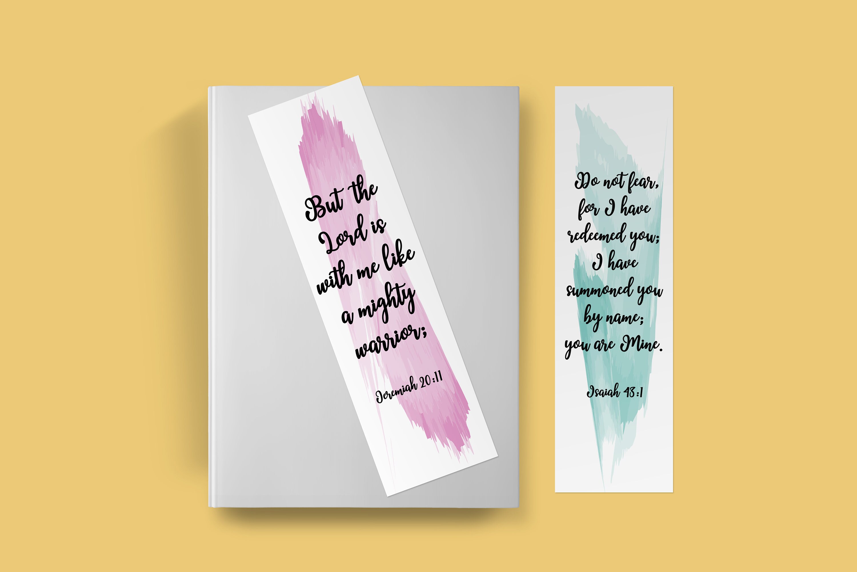 Pack of 25 Printable Fearless Bible Verse Bookmarks | Watercolor ...
