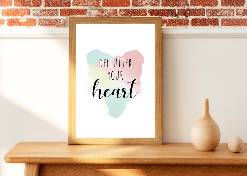 Printable declutter Your Heart Poster - Etsy