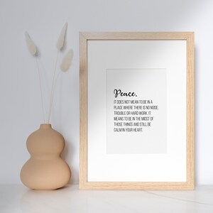 Printable "peace" Poster, Printable Typography Art, Printable Wall Art ...