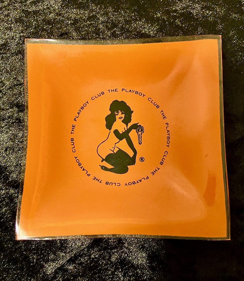 Vintage 1960's the Playboy Club Orange Glass Ashtray Bunny With Key - Etsy