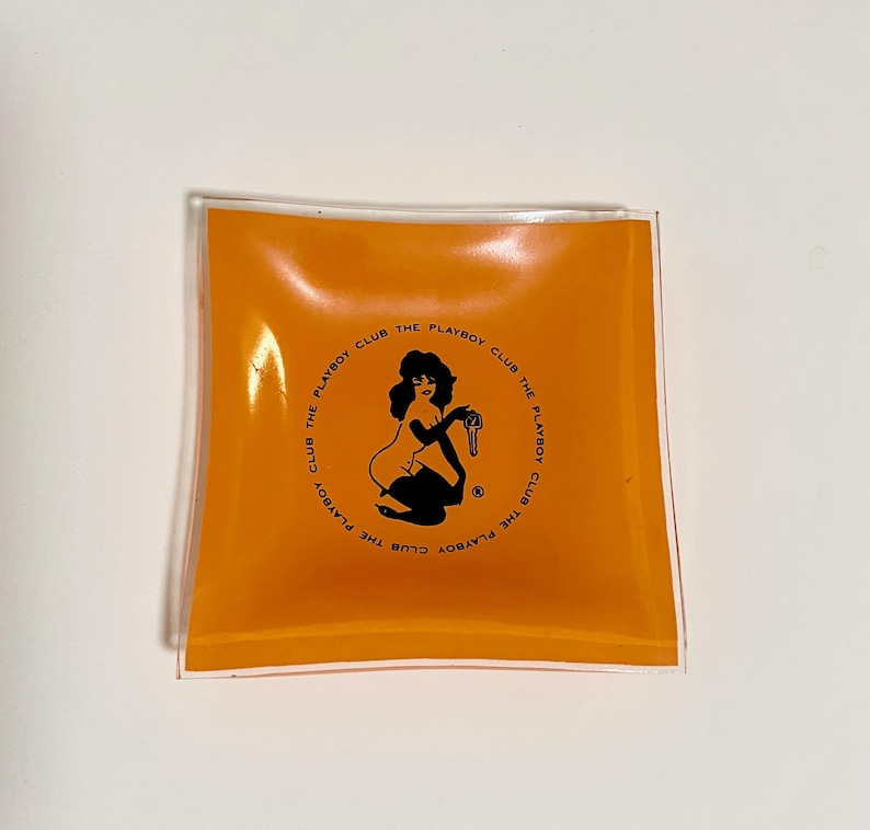 Vintage 1960's the Playboy Club Orange Glass Ashtray Bunny With Key - Etsy