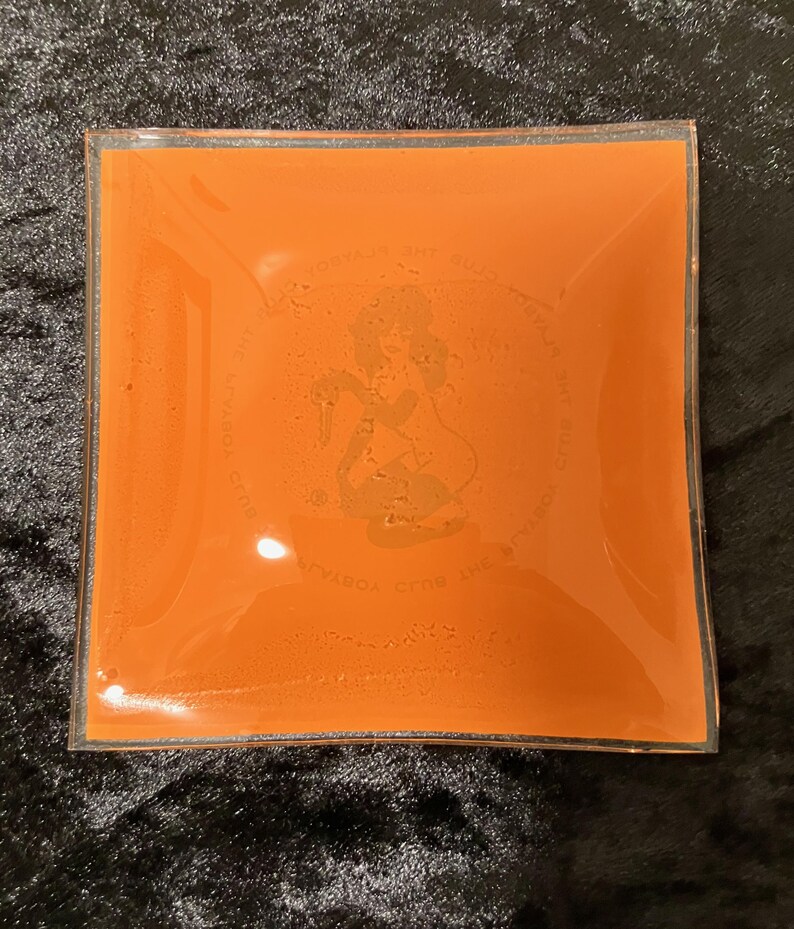 Vintage 1960's the Playboy Club Orange Glass Ashtray Bunny With Key - Etsy