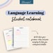 Language Study Notebook Language Learning Language Learning | Etsy