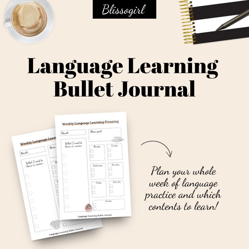 Language Learning Bullet Journal Languages Planner Languages - Etsy