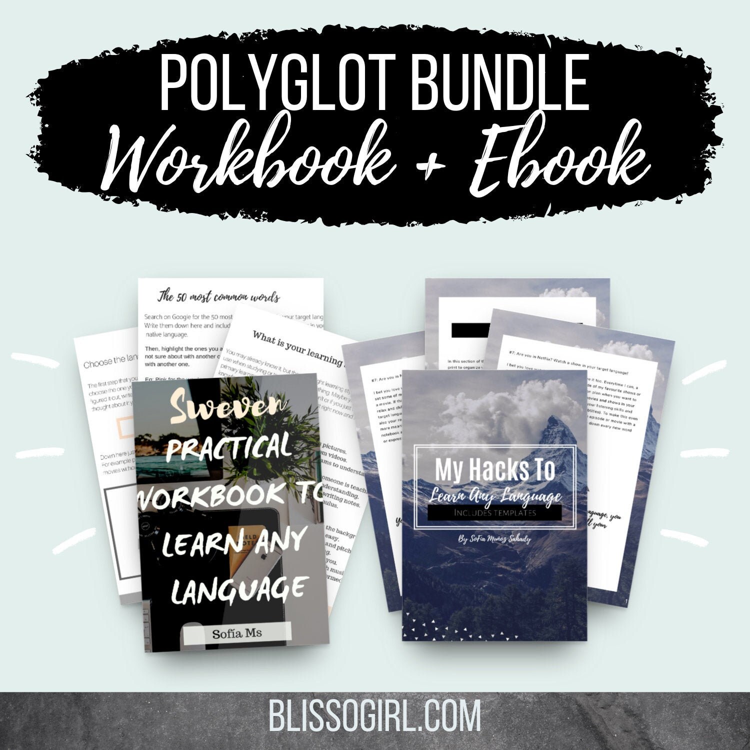 Polyglot Bundle Workbook Ebook, Printable, Templates, Languages ...