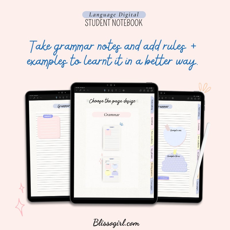 Language Study Digital Notebook Language Learning Notebook - Etsy España