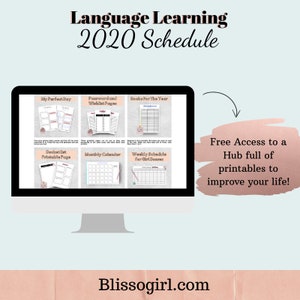 Language Learning 2020 Schedule | Etsy