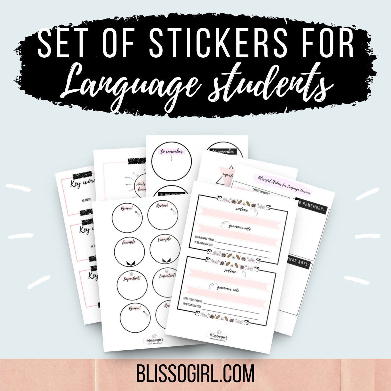 Set of Stickers for Language Learners - Etsy
