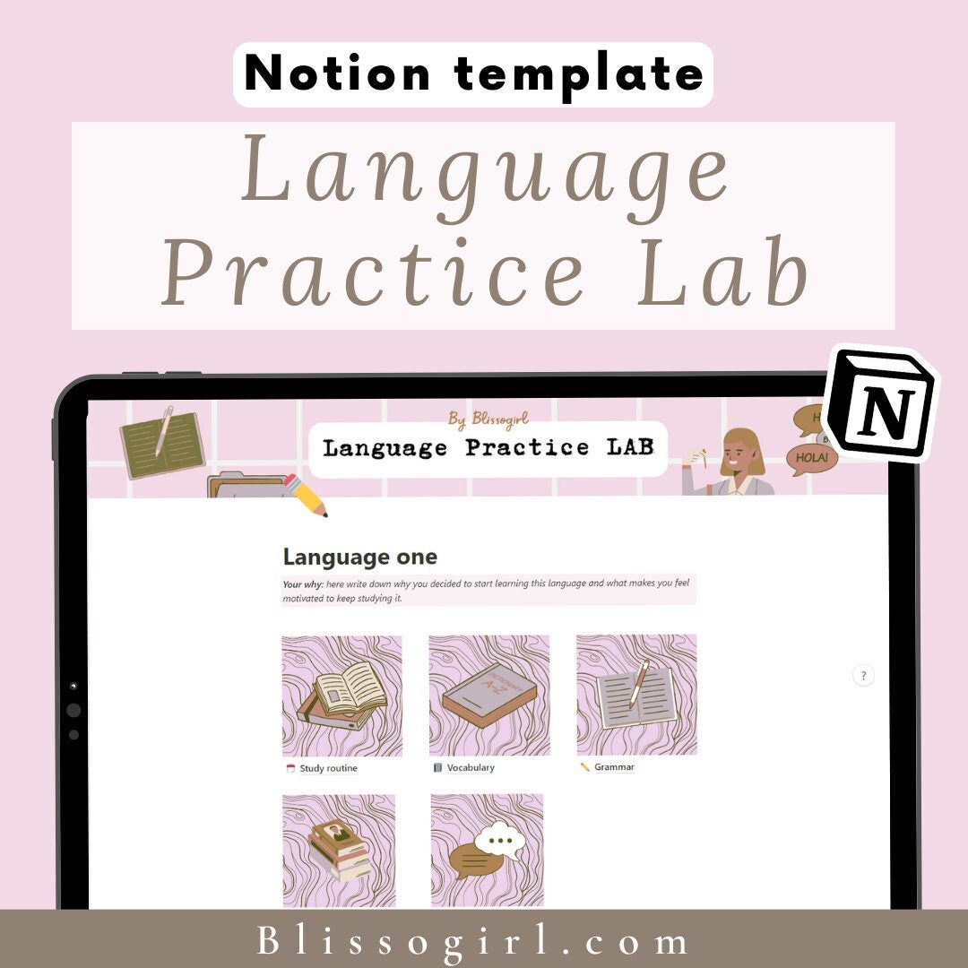 Language Learning Notion Template Language Study Polyglot - Etsy