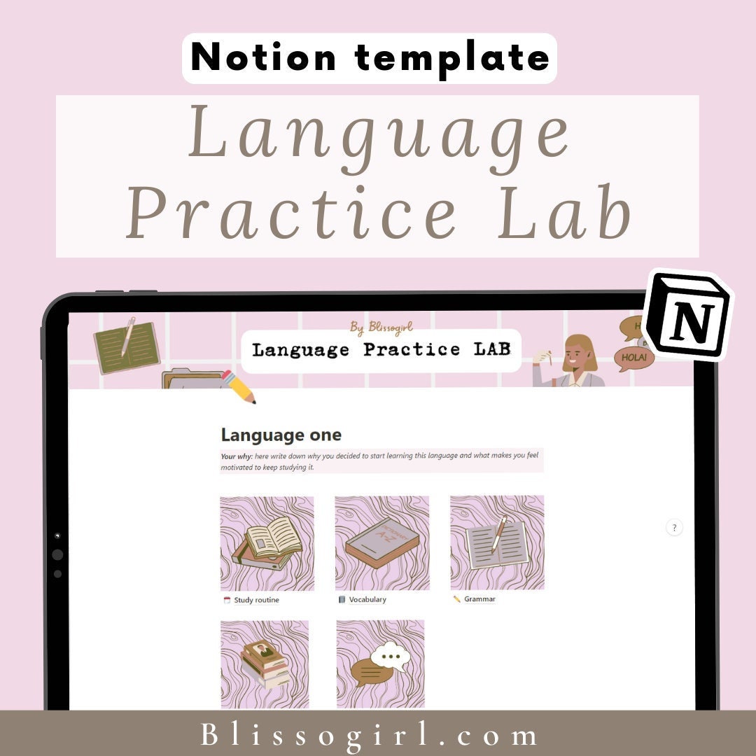 Language Learning Notion Template Language Study Polyglot - Etsy