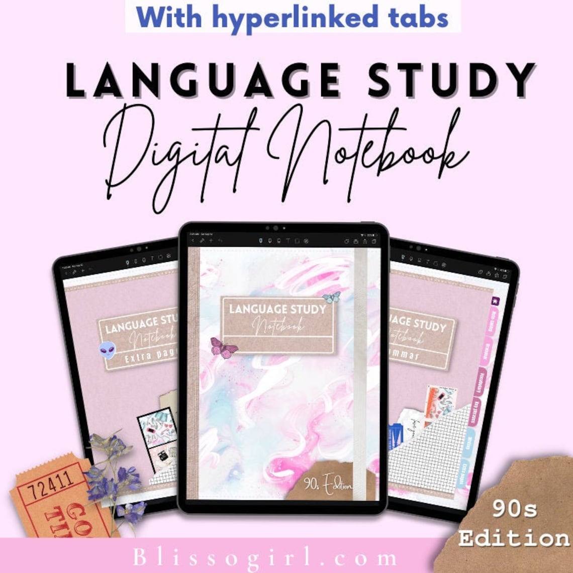 Language Digital Notebook Language Learning Digital Notebook | Etsy