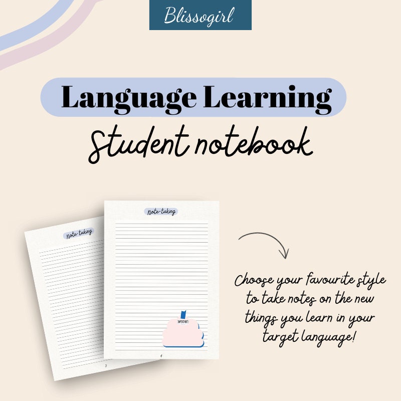 Language Study Notebook Language Learning Language Learning - Etsy España