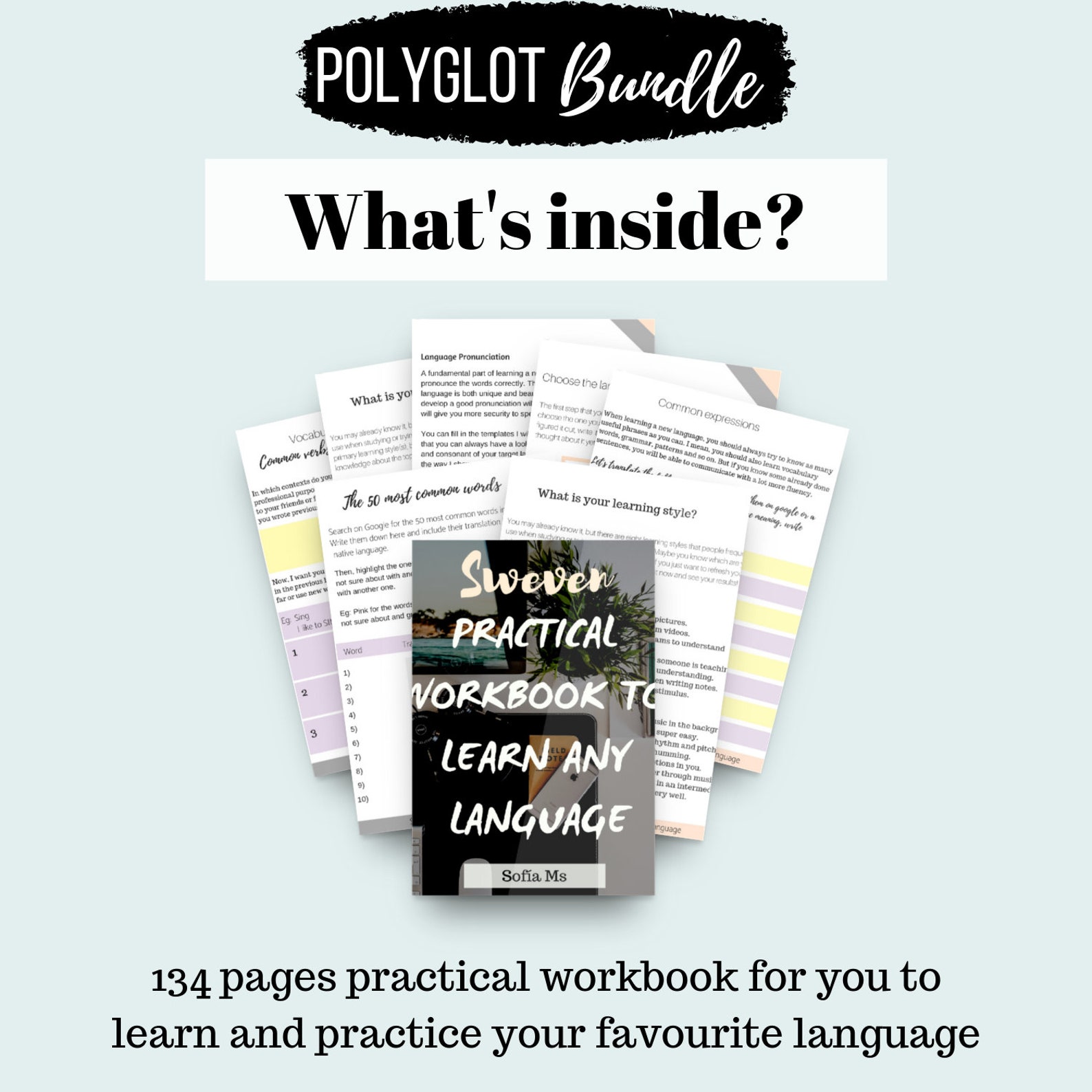 Polyglot Bundle Workbook Ebook, Printable, Templates, Languages ...