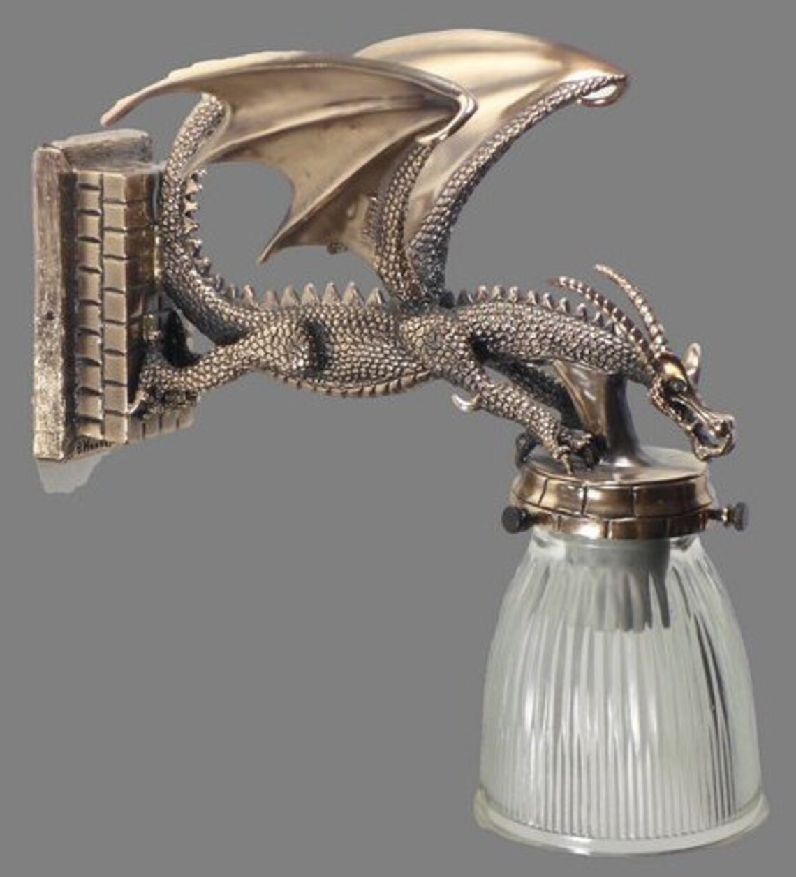 Bronze Leaping Dragon Lamp - Etsy