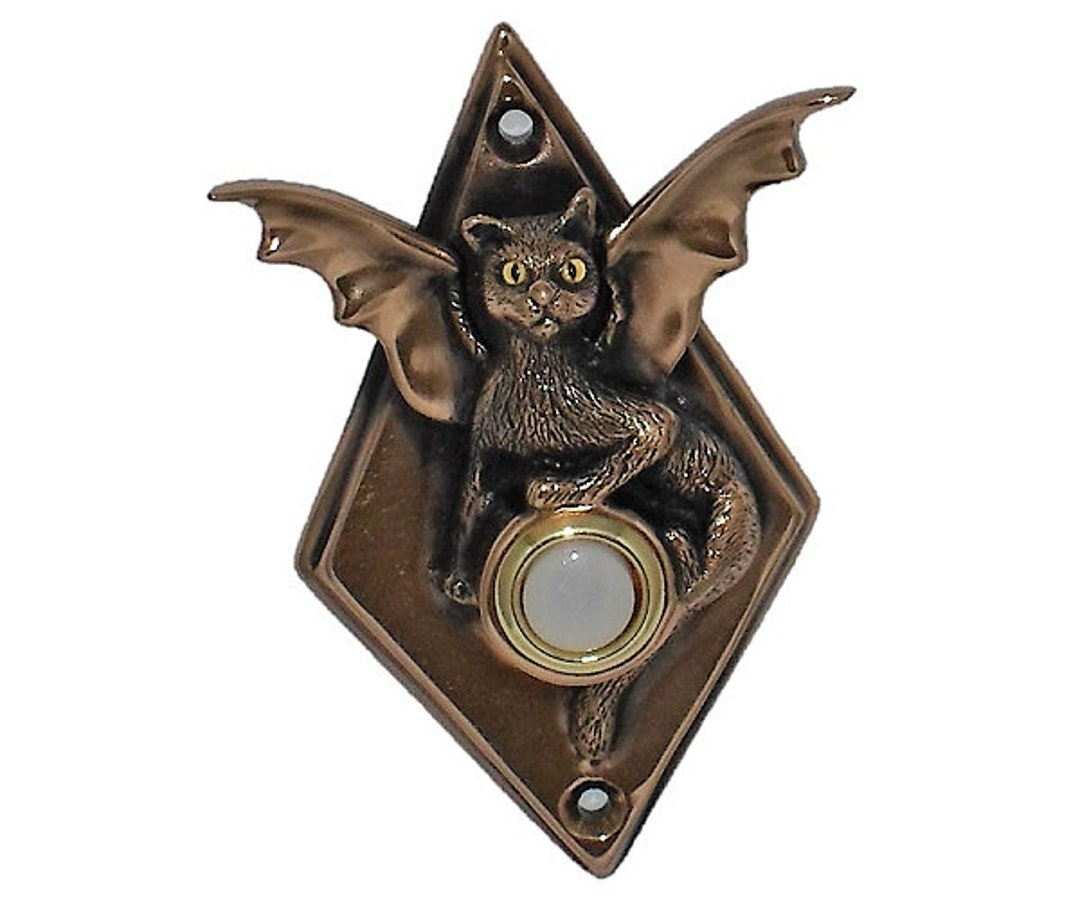 Bronze Bat Cat Doorbell - Etsy