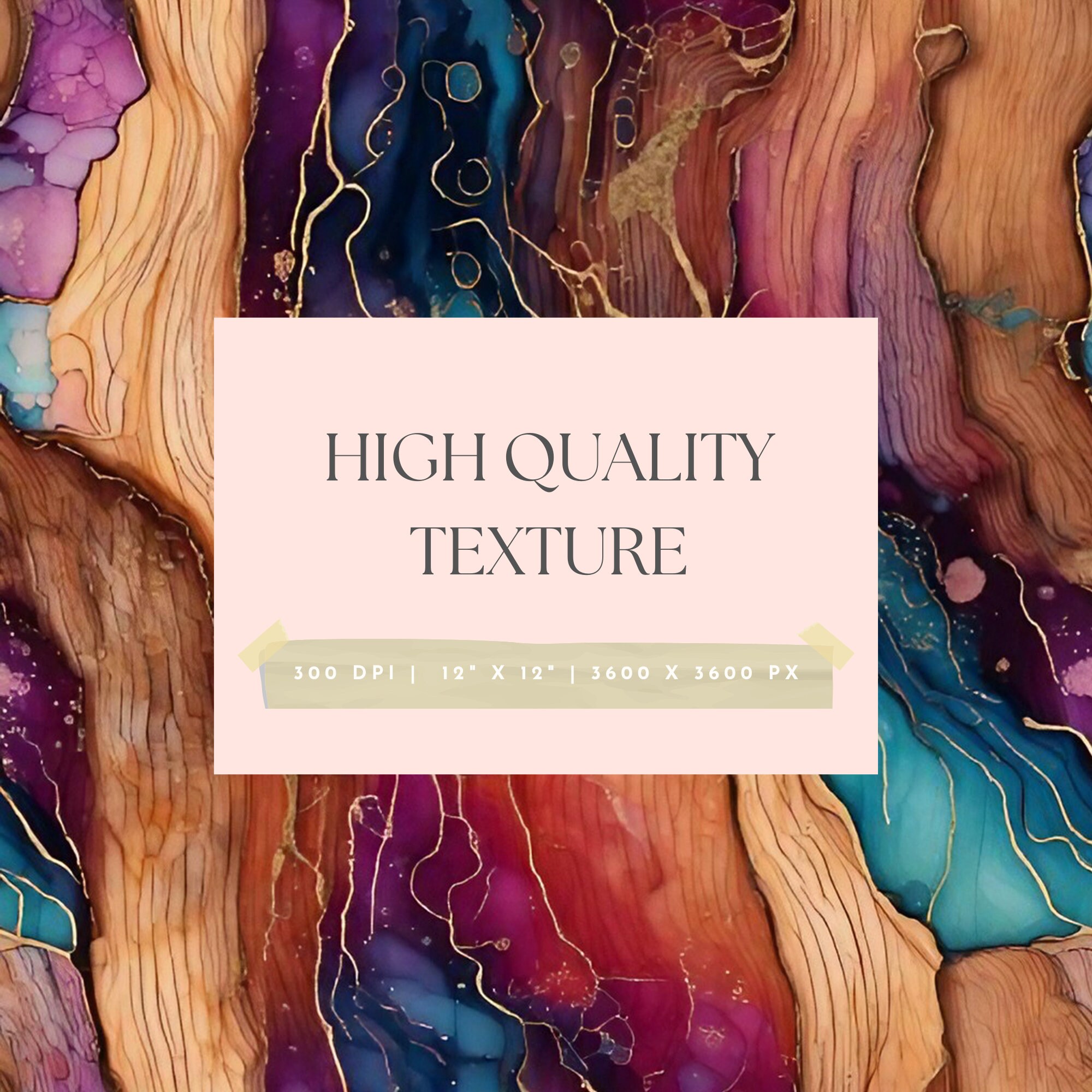 Alcohol Ink & Wood Grain Texture Pack, Pink Blue and Purple, Metallic ...