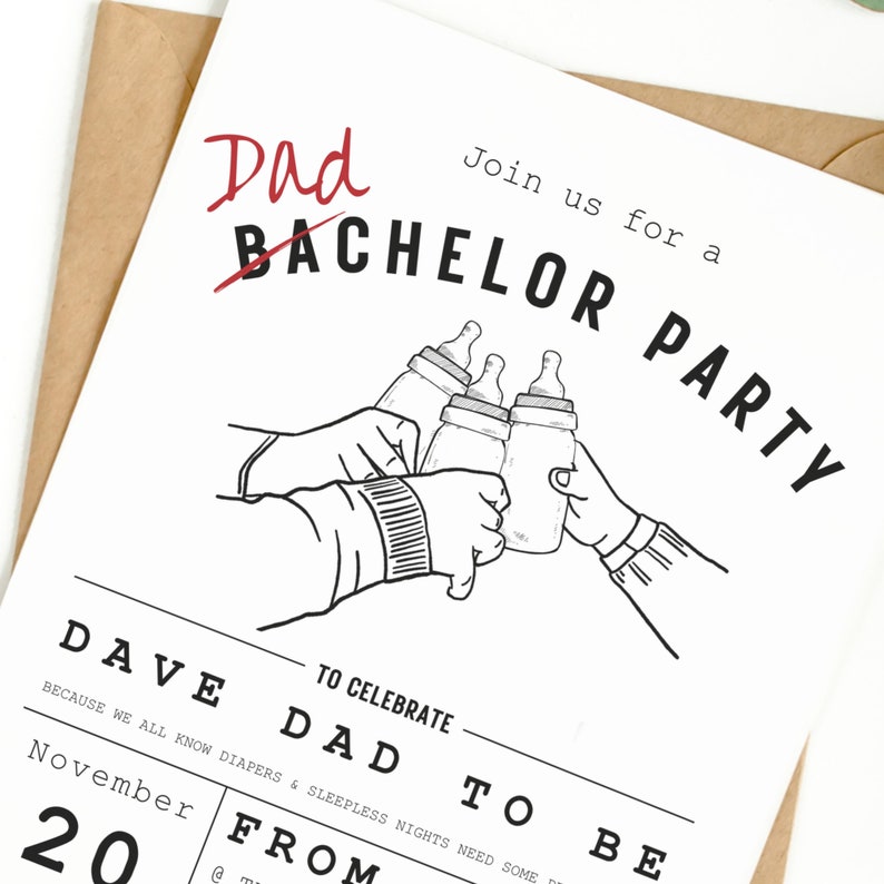 Invitación editable para fiesta de papá / Baby shower para hombres ...