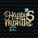 Cake Topper SVG - Baby Svg - Happy 5 Months Svg, 5th Month Svg, Dxf ...