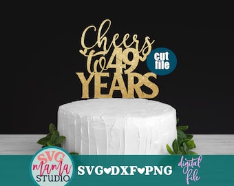 49th Birthday Cake Topper | Etsy