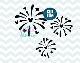Mickey fireworks svg | Etsy