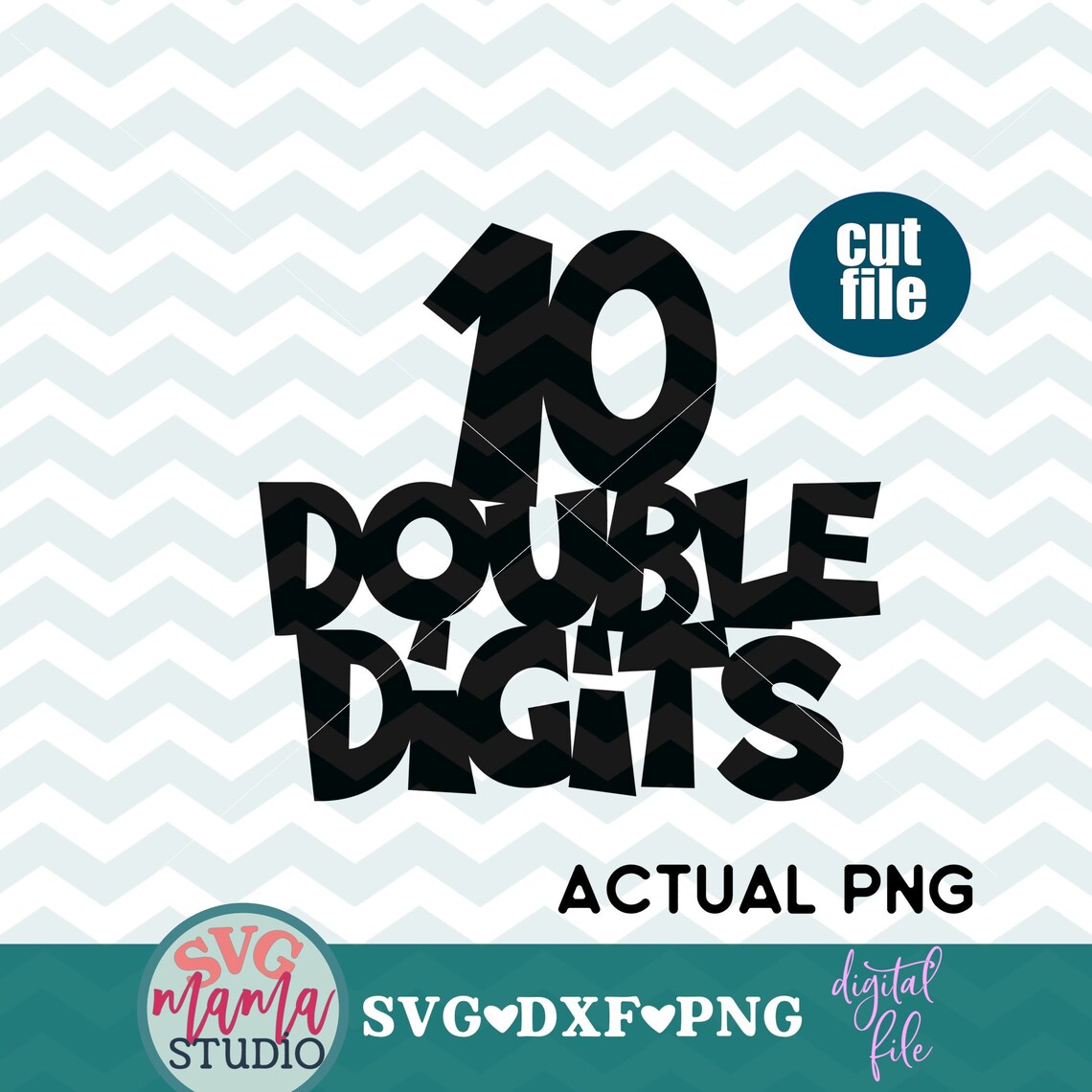 Cake Topper SVG Double Digits Svg 10th Birthday Svg Dxf | Etsy