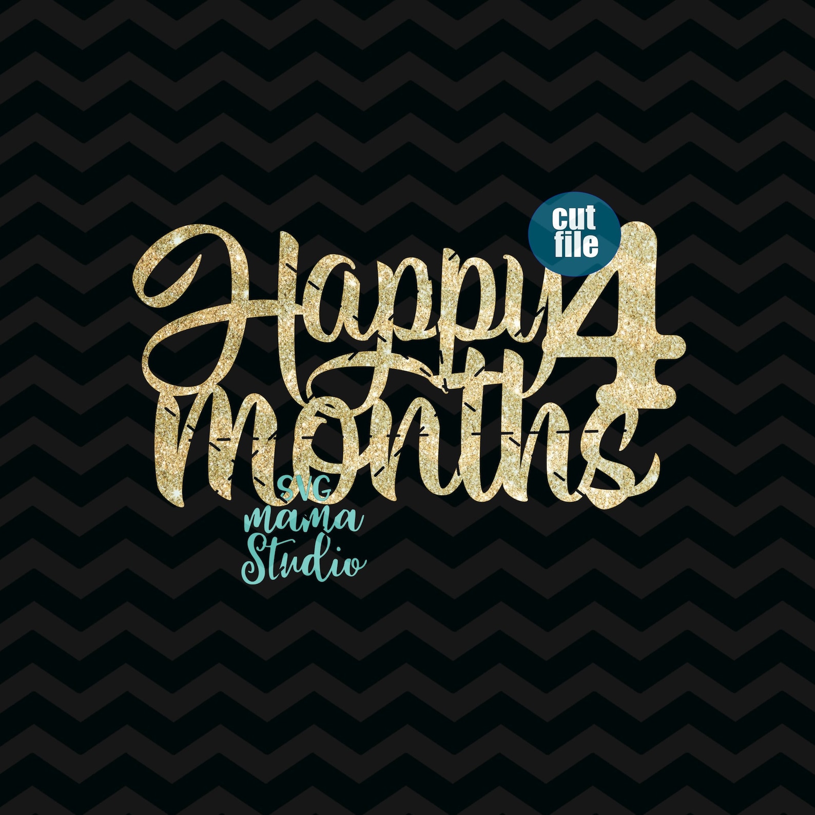 Cake Topper SVG Baby Svg Happy 4 Months Svg 4th Month - Etsy Israel