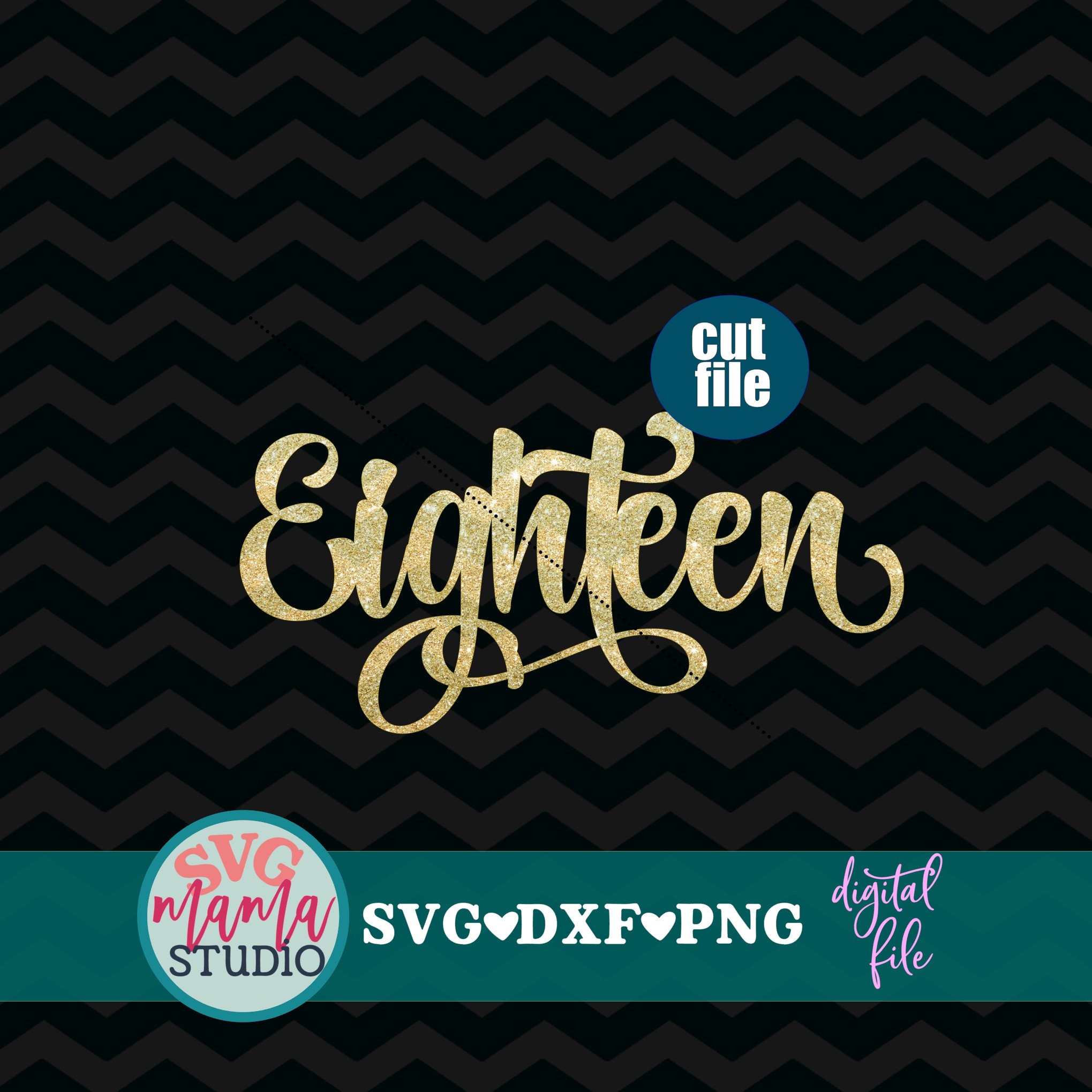 Eighteen Svg Happy 18th Birthday Svg Cake Topper Svg 18th | Etsy