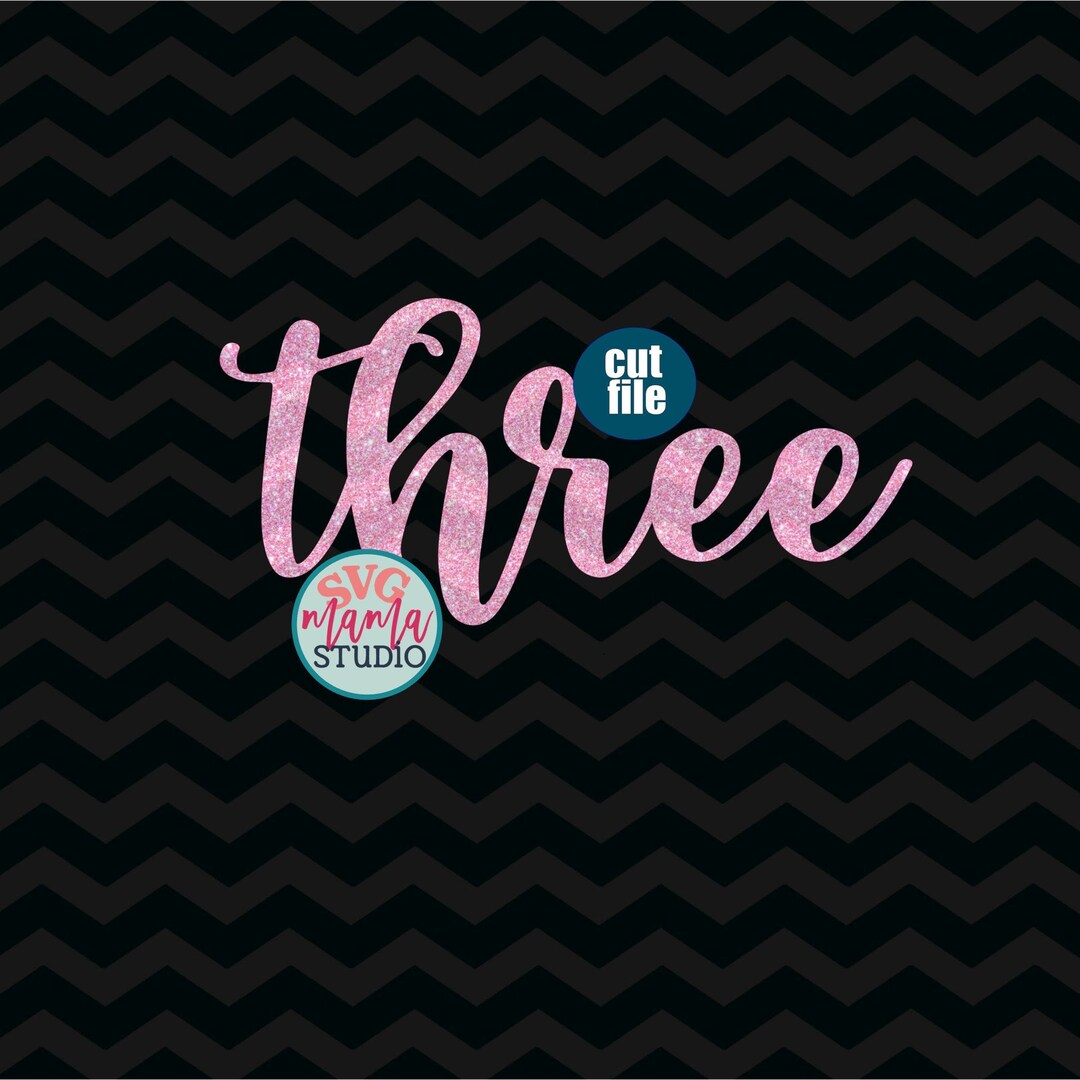 Cake Topper Svg - 3rd Birthday Svg, Three Svg, Dxf, Png, Third Birthday ...