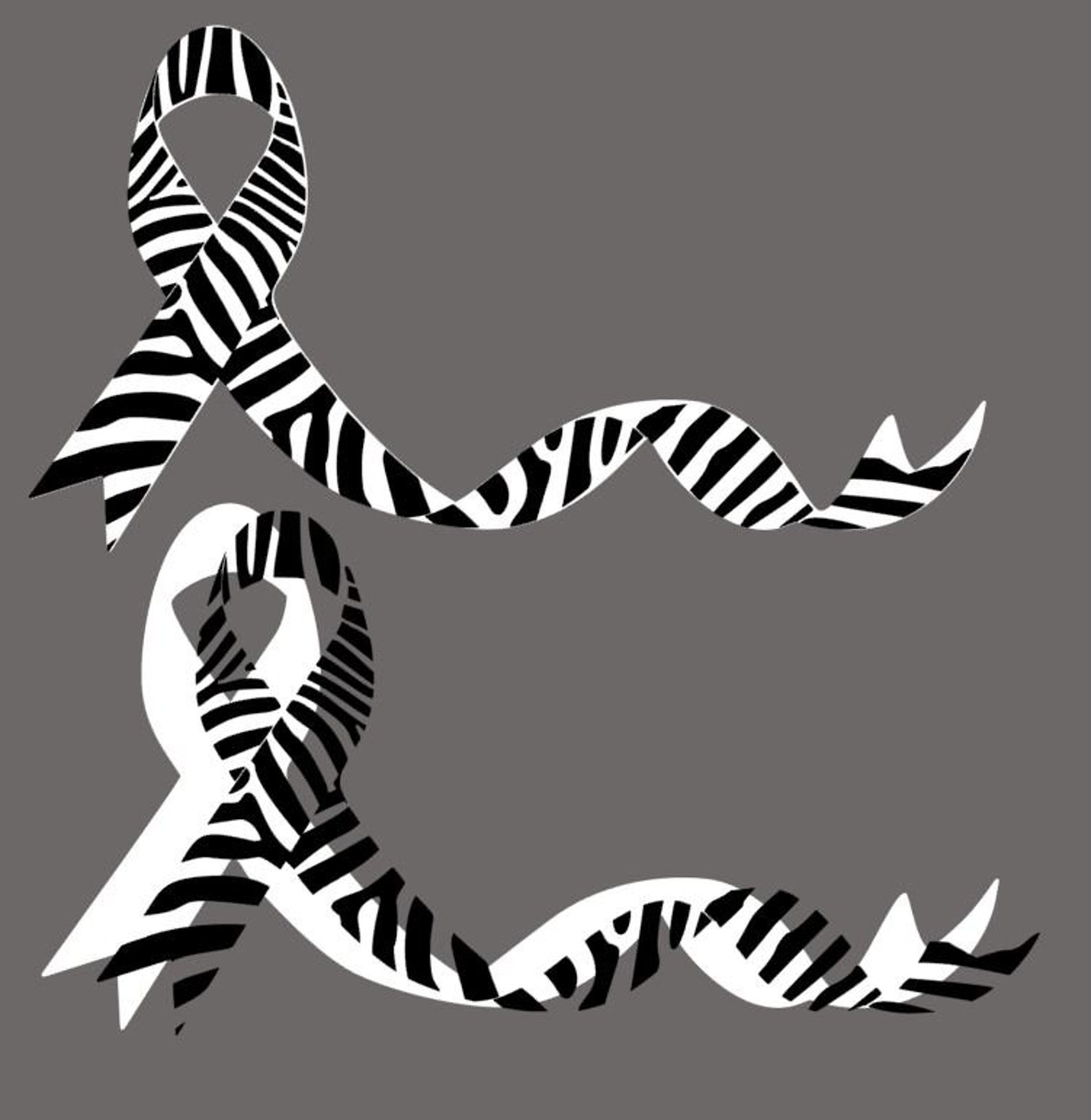 Zebra Awareness Ribbon Svg Ribbon Svg Dxf Png Black - Etsy