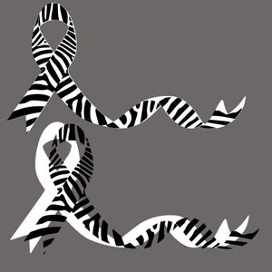 Zebra Awareness Ribbon Svg, Ribbon Svg, Dxf, Png, Black Striped Zebra ...