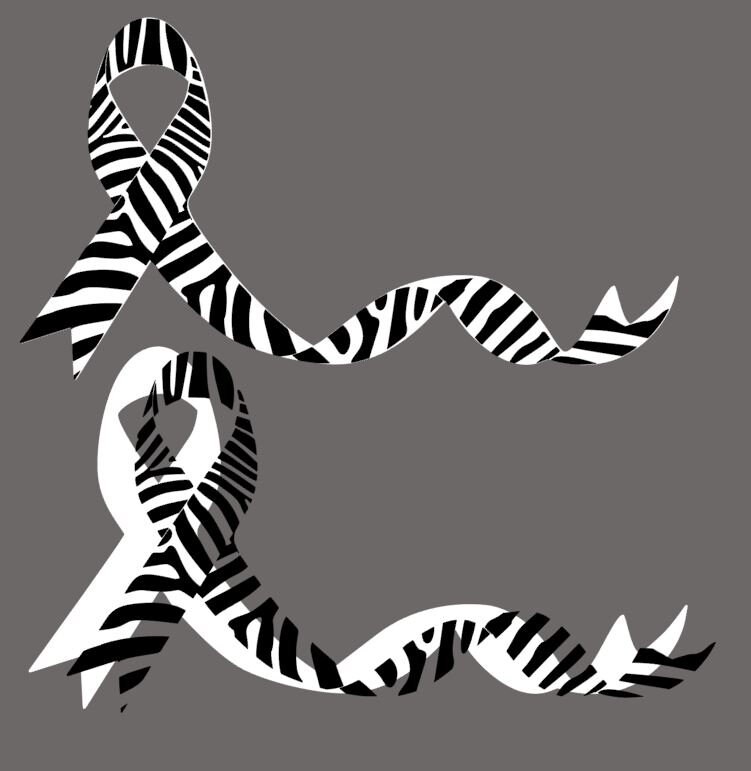 Zebra Awareness Ribbon Svg Ribbon Svg Dxf Png Black - Etsy