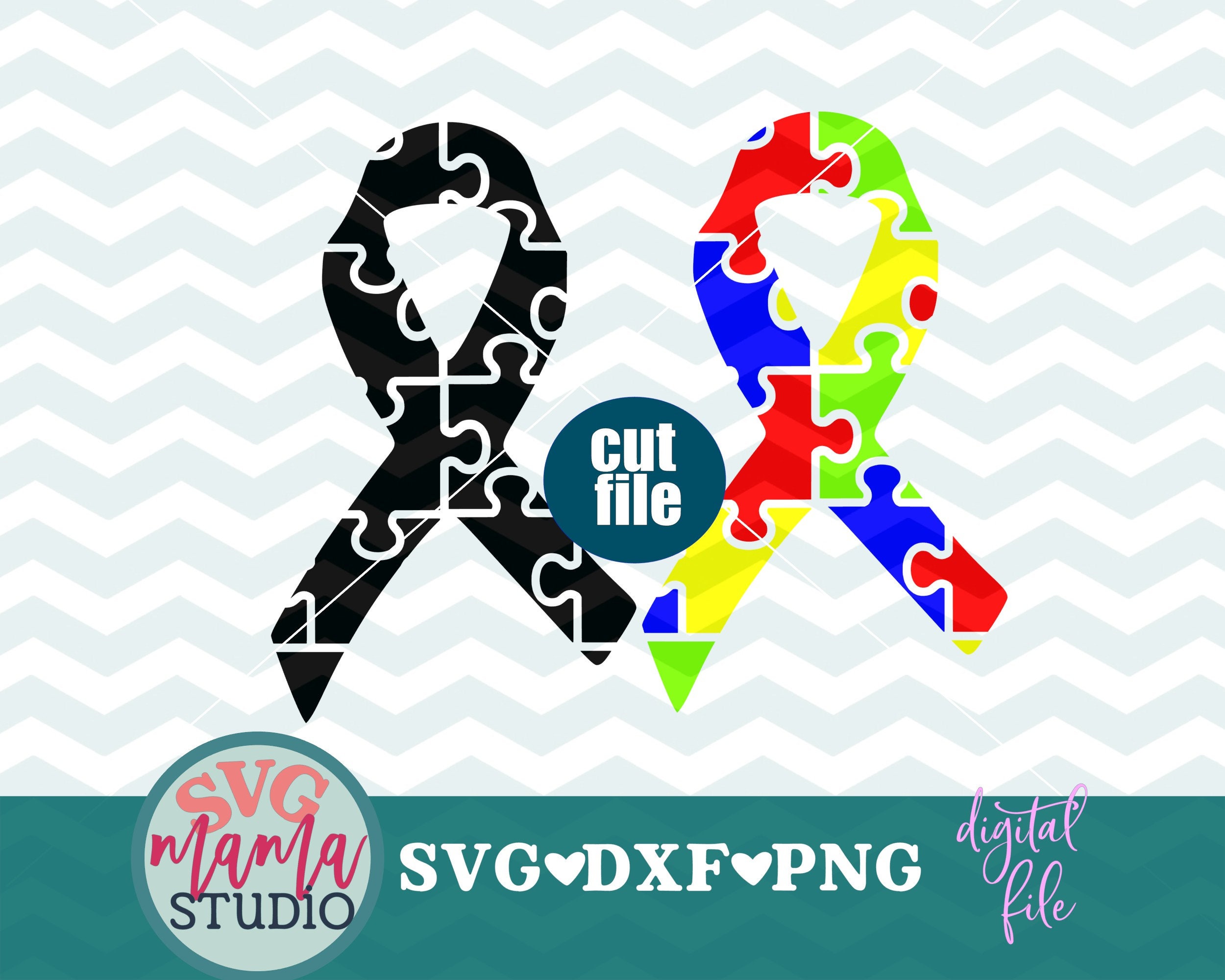 Autism Svg Autism Awareness Ribbon Svg Ribbon Svg Dxf Png - Etsy