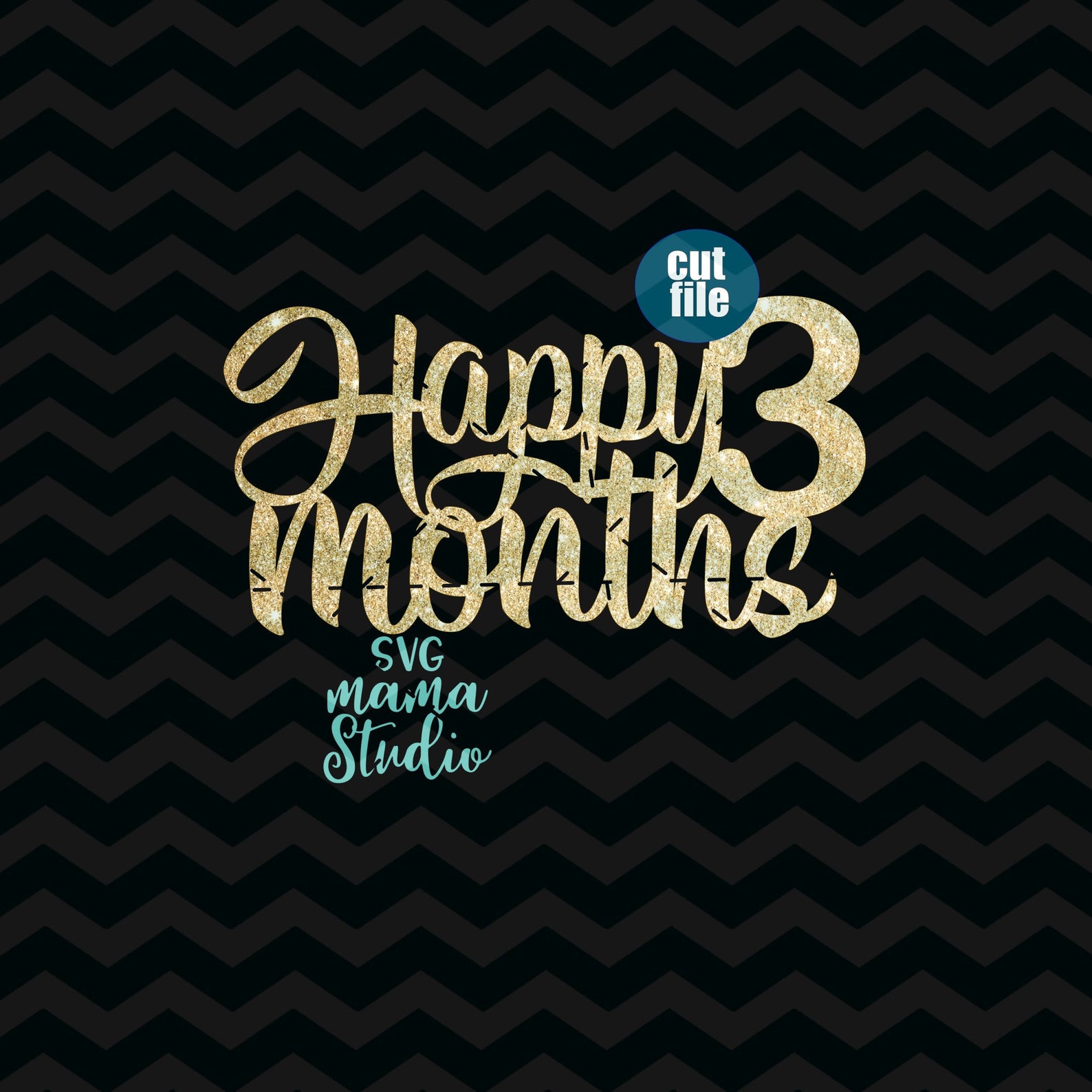 Cake Topper SVG Baby Svg Happy 3 Months Svg 3rd Month | Etsy