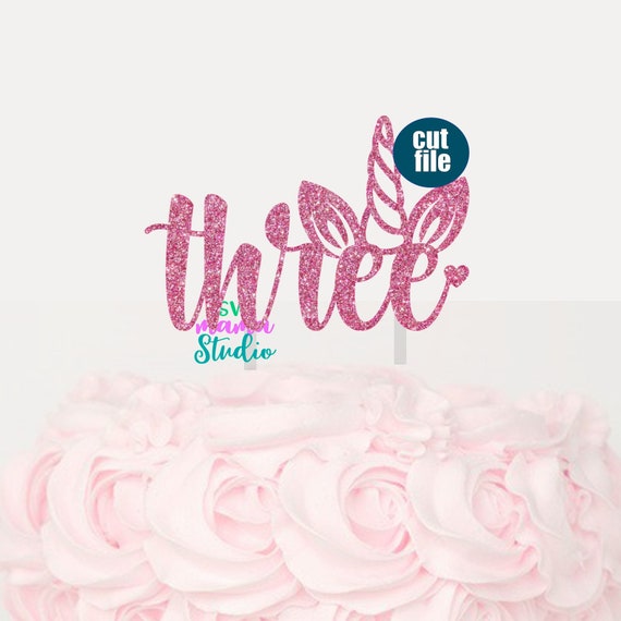 Three Svg Cake Topper Svg and Png Instant Download 3rd - Etsy Canada